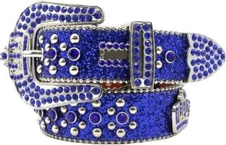 Generic Ceinture en cuir PU avec strass pour femme Style Hip Hop Punk Jeans Ceinture Fashion Streetwear, 17, jusquà 3 mois