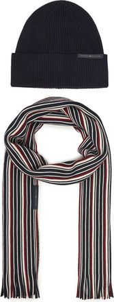 Tommy Hilfiger Set Schal und M&uuml;tze Tommy Hilfiger Th Corp Love AM0AM12939 Dunkelblau