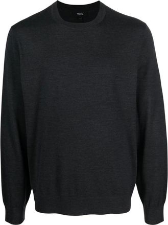 Theory Homme, Pulls, Gris, Taille: XL Pull en maille fine &agrave; col rond
