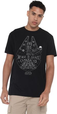 Star Wars Millenium Lines Unisex T Shirt, Black, XXXX-Large