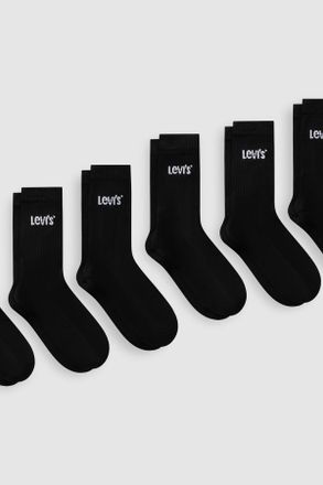 Levi's Regular Cut Batwing Logo Socks - 6 pack - Herren - Schwarz / Schwarz