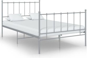 vidaXL Bett Grau Metall 120x200 cm Vidaxl