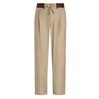 Dolce & Gabbana Pantalon en toile de laine - Homme - Pantalons - Beige - Taille: M