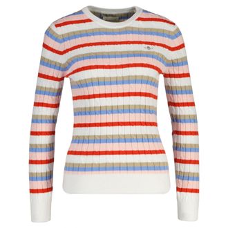 GANT Stretch Cotton Cable Stripe C-Neck Strickpullover