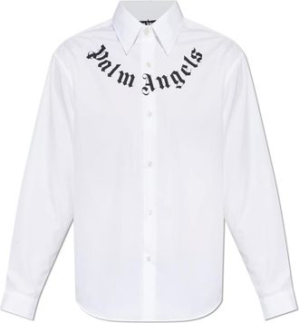 Palm Angels Homme, Chemises, Blanc, Taille: XS Chemise avec logo