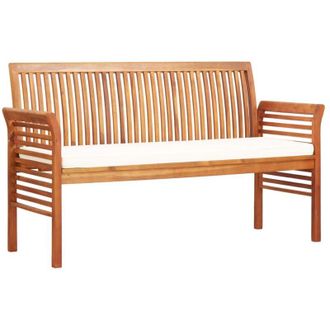 vidaXL Vidaxl - 3-Sitzer Gartenbank mit Kissen 150 cm Massivholz Akazie