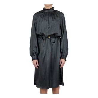 Kiton Femme, Robes, Noir, Taille: 38 FR Regular Geometric Midi Dress