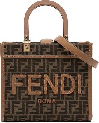 Fendi Hobo Bags - Small Zucca Canvas Sunshine Shopper Tote - Gr. unisize - in Braun - für Damen