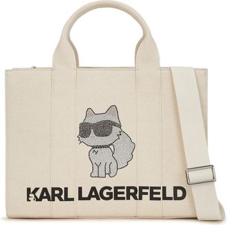 Karl Lagerfeld Shopper - IKON Choupette mittelgroße Tote-Bag - Gr. unisize - in Beige - für Damen