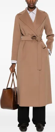 Max Mara Womens Poldo Coat Camel Virgin Wool