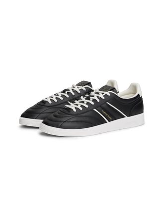 Tommy Jeans Sneaker TOMMY JEANS THE GREENWICH EDGE STITCHING, Herren, Gr. 40, schwarz, Leder, Lederimitat, kontrastfarbene Details, Schuhe Sneaker, Freizeitschuh,