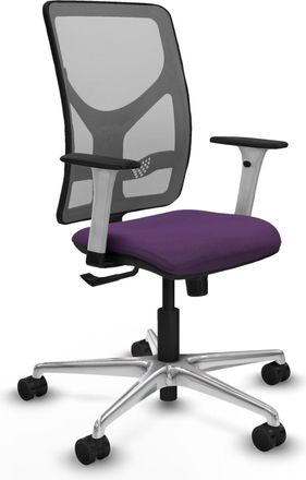 Piqueras y Crespo B&uuml;rostuhl ohne Rollen, mit wei&szlig;en und schwarzen Armlehnen, h&ouml;henverstellbare Lendenwirbelst&uuml;tze, 3 Positionen, Grau/Violett