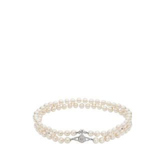 Vivienne Westwood Choker Graziella en perles - Femme - Accessoires - Beige - Taille: ONE Size