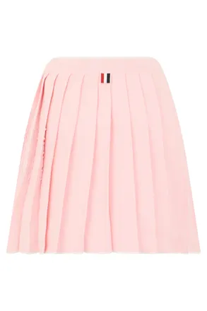 Thom Browne Womens Mini Skirt Pink Cotton Pleated