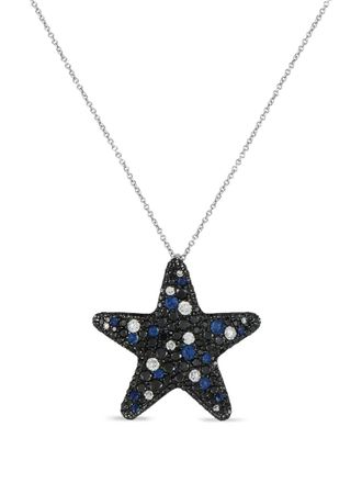 Pasquale Bruni collier en or blanc 18ct serti de saphir et de diamant - Argent