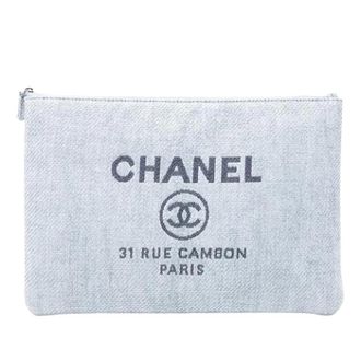 Chanel Pre-owned Canvas Clutch - - Pre-owned - Damen - Blau - ONE SIZE