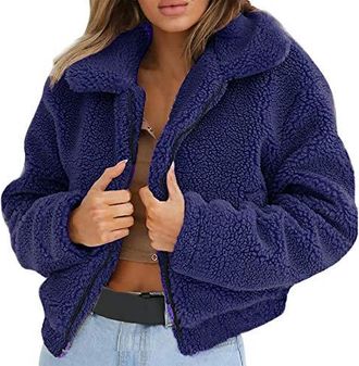 Generic Veste polaire pour femme - Manteau dautomne chaud en laine artificielle avec fermeture éclair - Vêtement dextérieur pour entraînement en plein air, ra