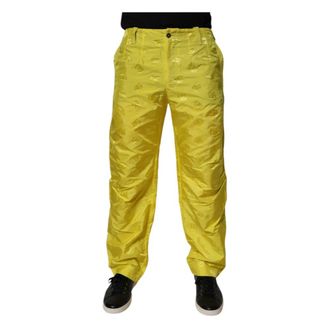 Dolce & Gabbana Homme, Pantalons, Jaune, Taille: M Pantalon Droit &agrave; Monogramme Jaune