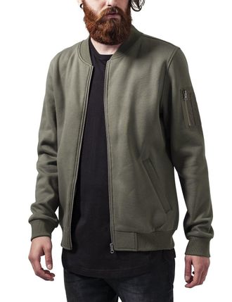 Urban Classics Herren Jacke Sweat Bomber Jacket, Gr. Medium, Gr&uuml;n (Olive 176)