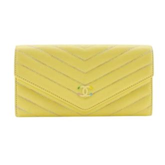 Chanel Pre-owned Lange Geldb&ouml;rse (zweifach gefaltet) - - Pre-owned - Damen - Gelb - ONE SIZE