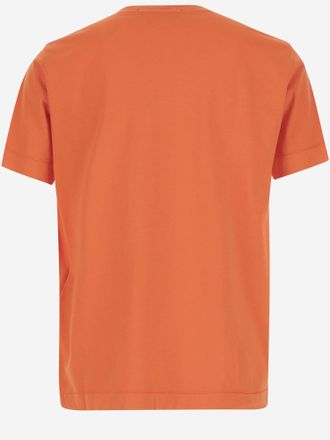 Stone Island Boys Cotton T-Shirt With Logo Orange T-Shirts And Polos