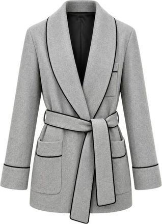 Dolce & Gabbana Manteau Ceinture en Cachemire - Femme - Manteaux - Gris - Taille: 50 FR