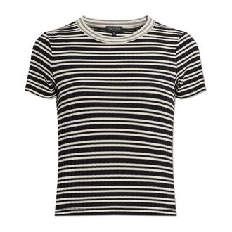 Rag & Bone Luca Kontrast-Streifen-T-Shirt - - Tops - Damen - Schwarzk - L