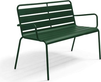 Oviala Banc de jardin en m&eacute;tal vert for&ecirc;t - Palavas