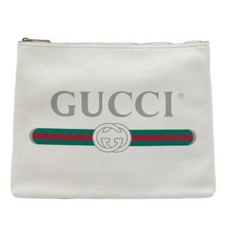 Gucci Sac bandouli&egrave;re en cuir imprim&eacute; Pre-owned - Femme - Pre-owned - Blanc - Taille: ONE Size