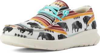 Ariat Hilo Damen-Schuhe, Stretch, geprägt, leger, Schwarz, Buffalo Print, 38.5 EU