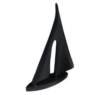 Luxshiny Kreative Resin Segelboot Dekoration Langlebiges Desktop Ornament Abstraktes Minimalistisches Design Schwarzes Segelschiff Modell Stilvolle Wohn B&uuml;rode