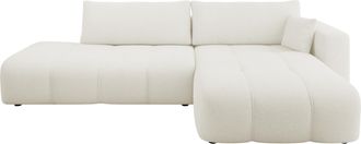 Mirjan24 Ecksofa mit Bettkasten Furyn O, Eckcouch Couch mit Schlaffunktion, Wohnlandschaft, Bettfunktion, Design L-Form Sofa, Stoff Pl&uuml;sch (Velo 621, Seite: Re