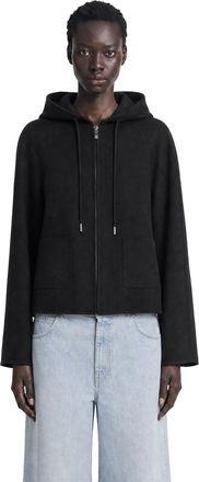 Max Mara Wool Blend and Silk Hooded Coat