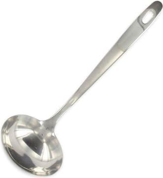 Fackelmann Louche de Cuisine en Acier Inoxydable - Ustensile de Cuisine INOX - Argent, 28 cm
