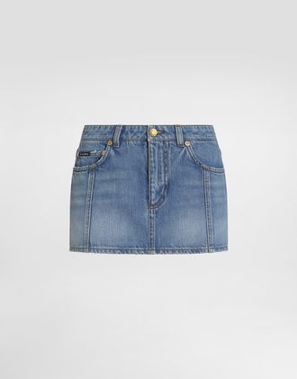 Dolce & Gabbana Minirock Aus Denim - Frau Denim Mehrfarbig 38