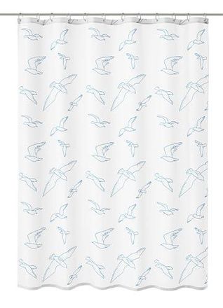 Kleine Wolke Duschvorhang Birdie, 180 x 200 cm, wei&szlig;