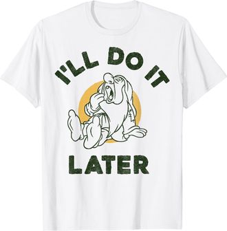 Disney Schneewittchen Sleepy Mach es später T-Shirt