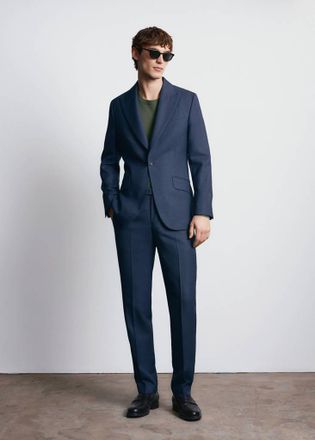 Mango Pantalon slim-fit 100 % laine Vitale Barberis Canonico bleu - Homme - 38 - MANGO MAN