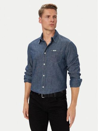 Guess Hemd M6YH44 D1297 Dunkelblau Regular Fit