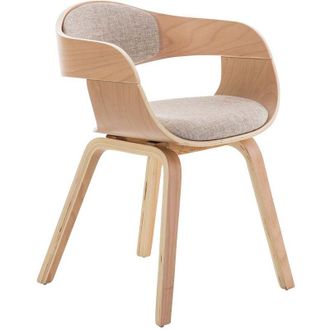 Clp Chaise retro Kingston en tissu Nature / Cr&egrave;me