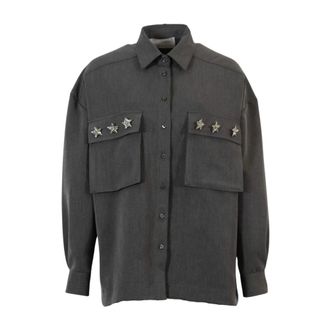 Brand Unique Buw24508 Overshirt - Femme - Blouses et Chemises - Gris - Taille: 38 FR