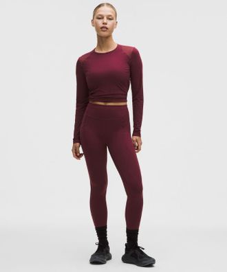lululemon Swift Speed Leggings mit hohem Bund f&uuml;r Frauen - 64 cm - Gr&ouml;&szlig;e 10 in Burgundy Bay