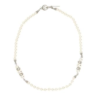 Alessandra Rich Femme, Accessoires, Blanc, Taille: ONE Size Pearl Necklace