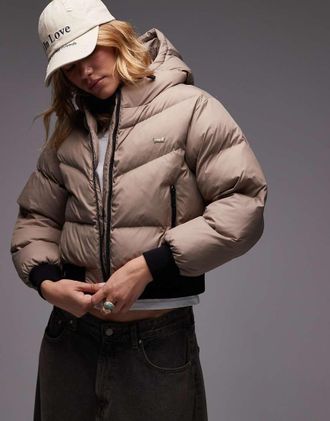 Levi's Noe - Doudoune courte style western - Taupe-Marron