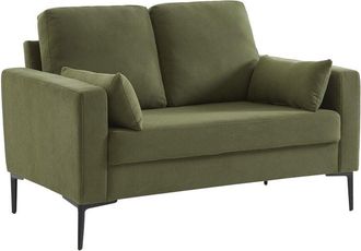 Sweeek 2-Sitzer-Sofa, mit Cordbezug und Metallfüßen, Cord, Khaki