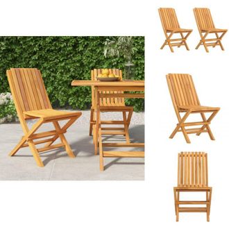 vidaXL Vidaxl - Gartenst&uuml;hle 2 Stk. Klappbar 47x47x89 cm Massivholz Teak - Holz Gartenstuhl - Gartenm&ouml;beln - Outdoor M&ouml;bel - Balkonm&ouml;bel - Terrasse