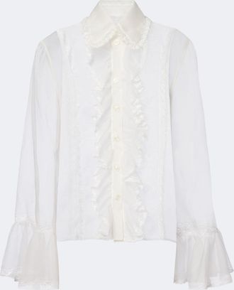 Dolce & Gabbana Blouse en soie m&eacute;lang&eacute;e &agrave; dentelle