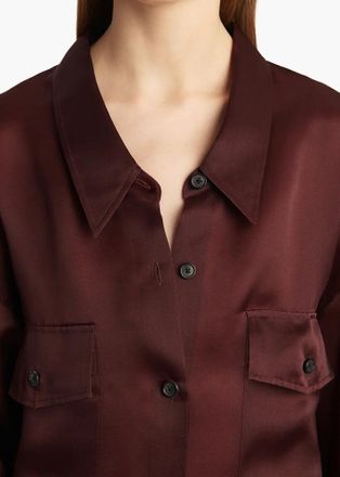 Khaite Silk Utility Shirt - Bordeaux