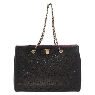 Ferragamo Sac bandouli&egrave;re en cuir Pre-owned - Femme - Pre-owned - Noir - Taille: ONE Size