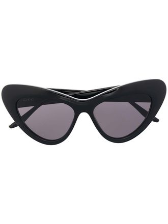 Gucci lunettes de soleil &agrave; monture papillon - Noir